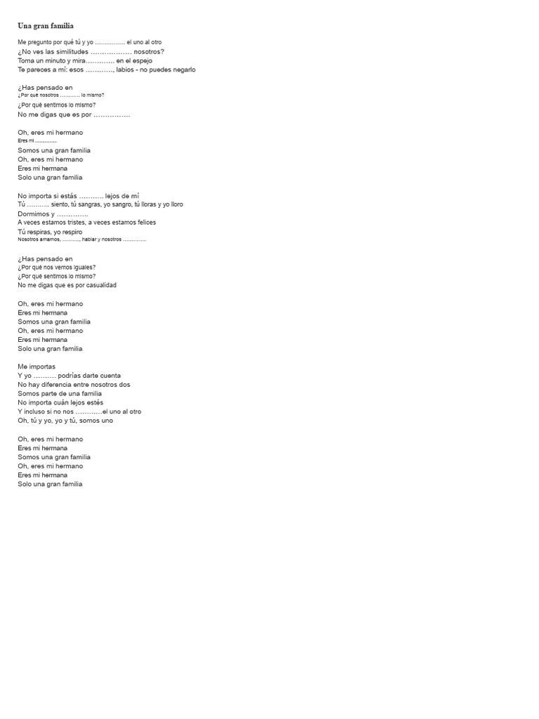 Canción de Maher Zain Sobre Una Gran Familia | PDF | Información | Oración