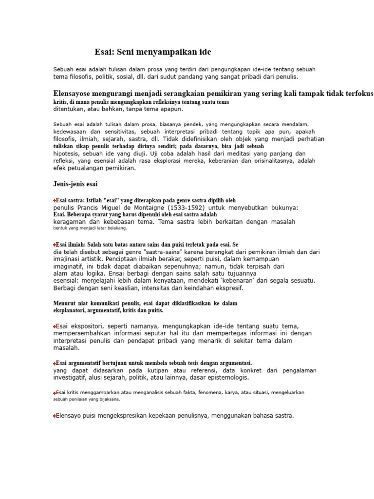 Panduan Lengkap Menulis Esai | PDF