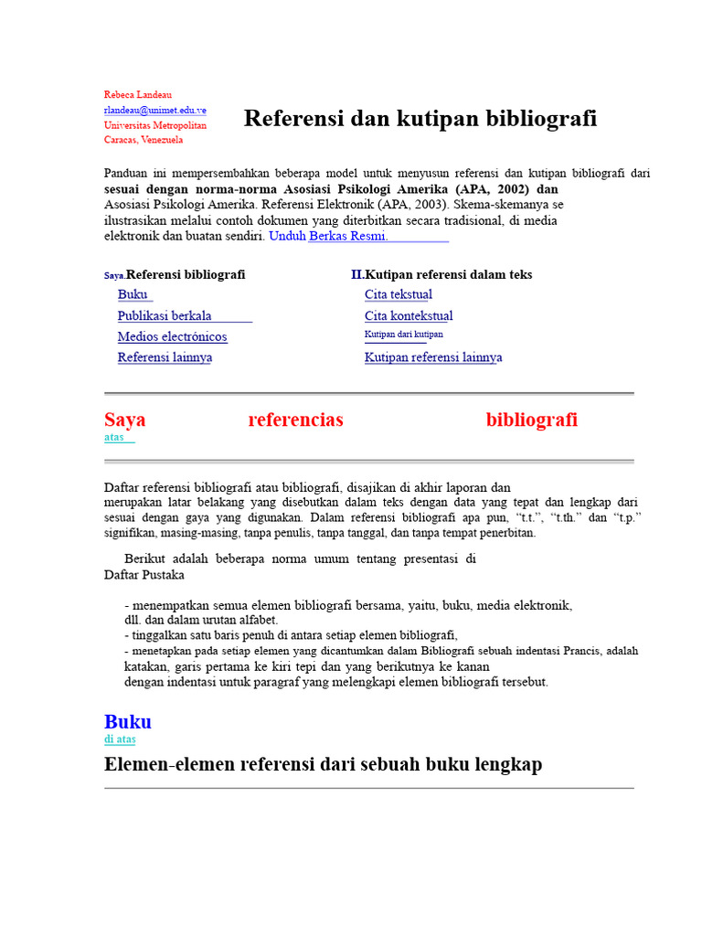 Panduan Referensi APA untuk Penelitian | PDF
