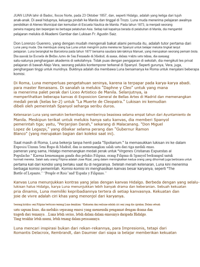 Biografi Juan Luna | PDF