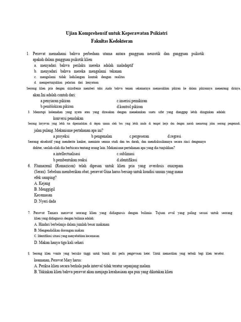 Ujian Komprehensif NCM 145 | PDF