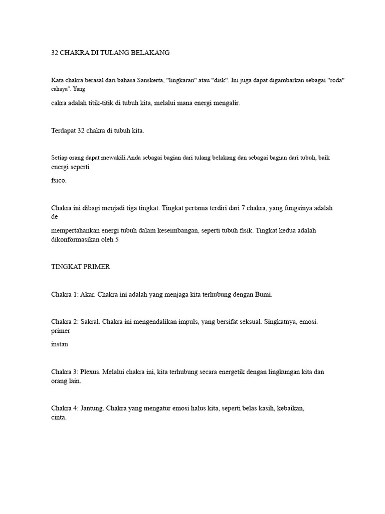 32 Chakra dan Energi dalam Tubuh | PDF