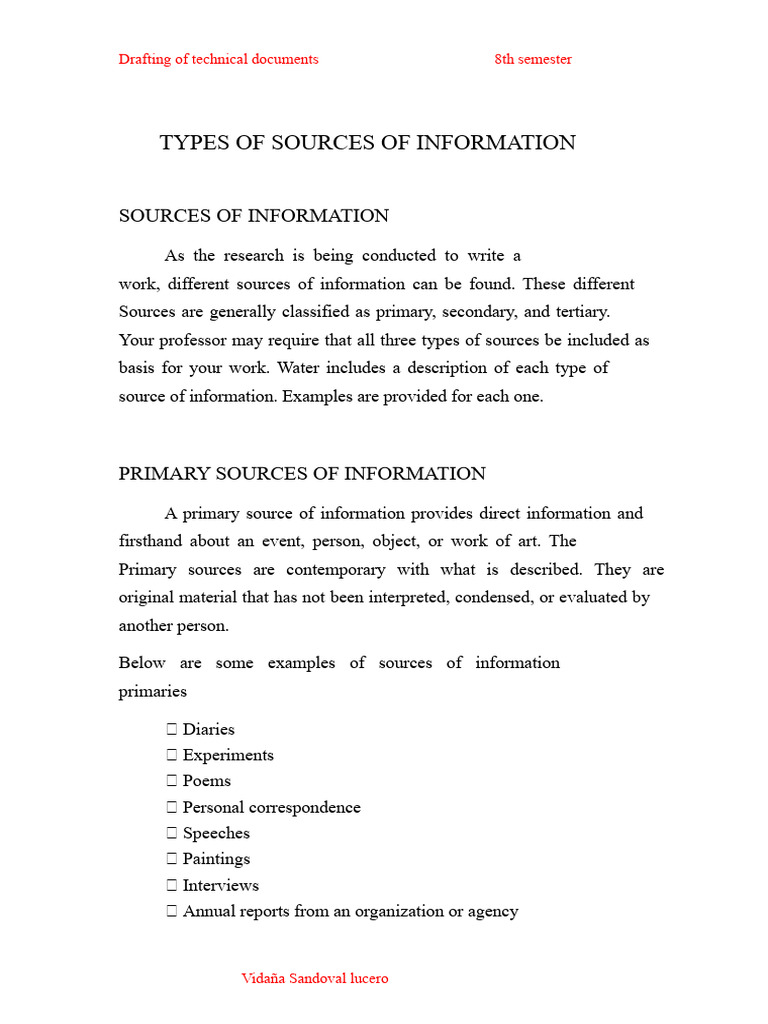Types of Information Sources Explained | PDF | Information | Science