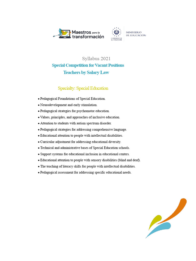 Special Education Curriculum 2021 | PDF | Special Education | Inclusion ...