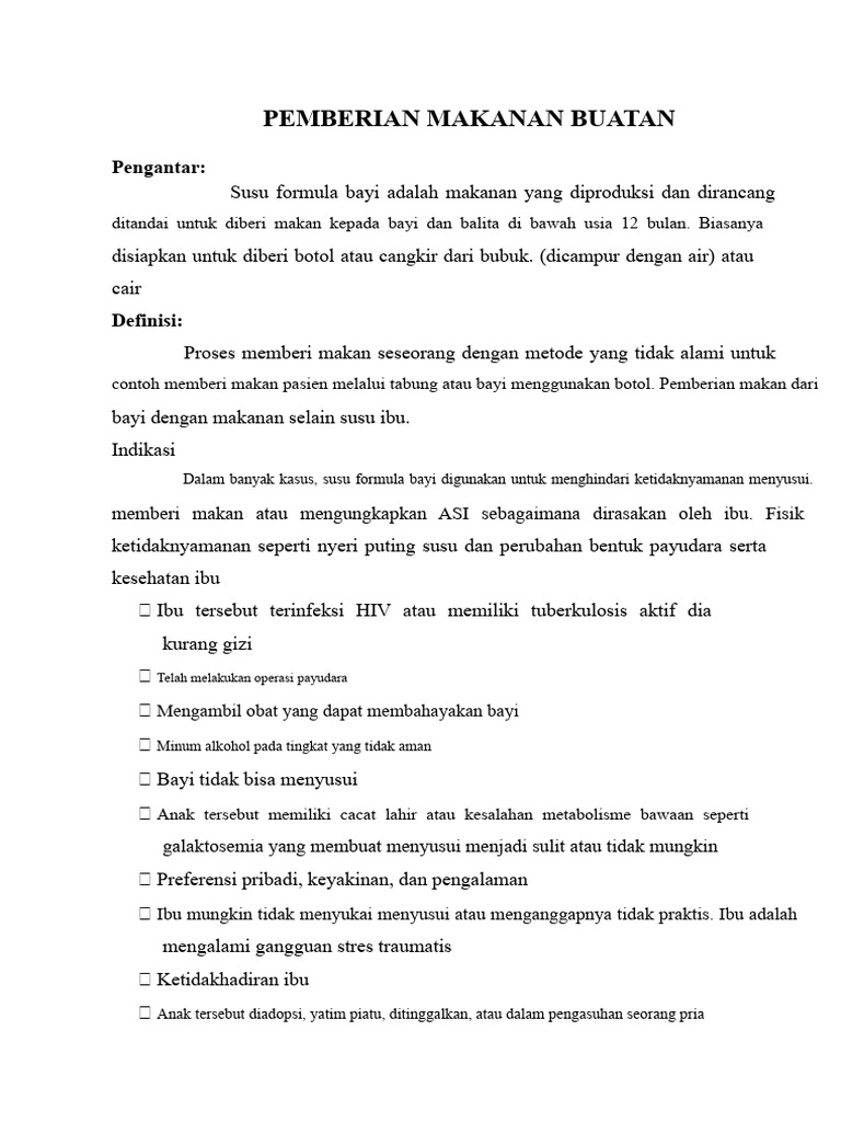 Metode Pemberian Susu Formula Bayi | PDF