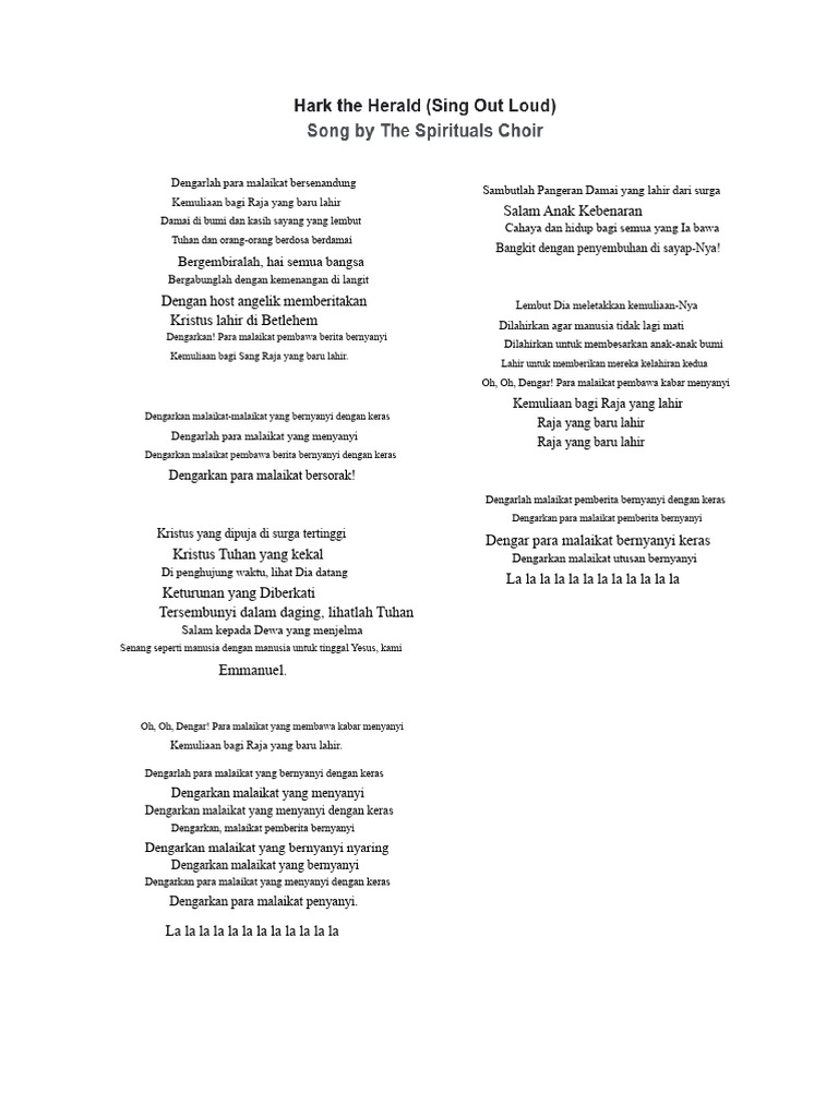 Hark the Herald Sing lirik | PDF