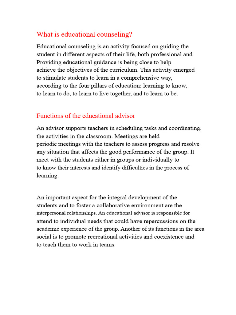 Understanding Educational Counseling | PDF