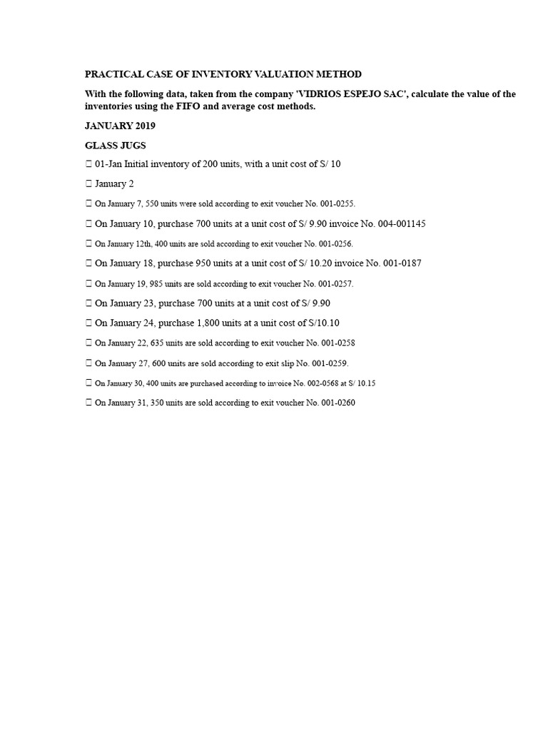 FIFO and Average Cost Inventory Valuation | PDF