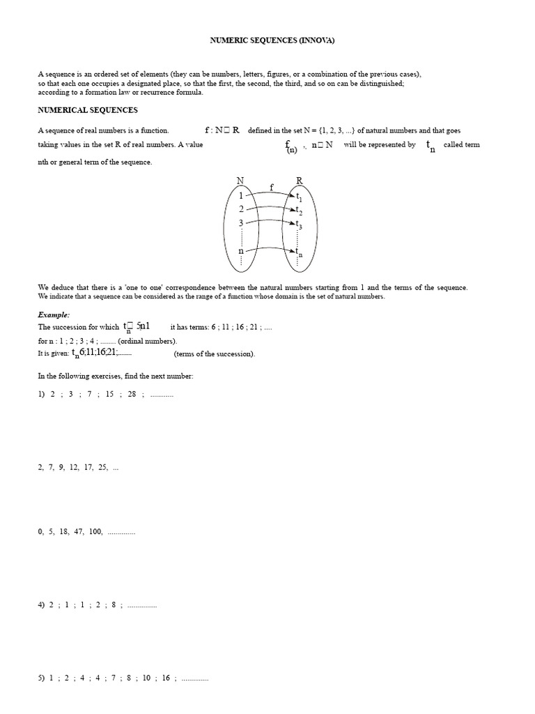 Understanding Numeric Sequences and Patterns | PDF | Function ...