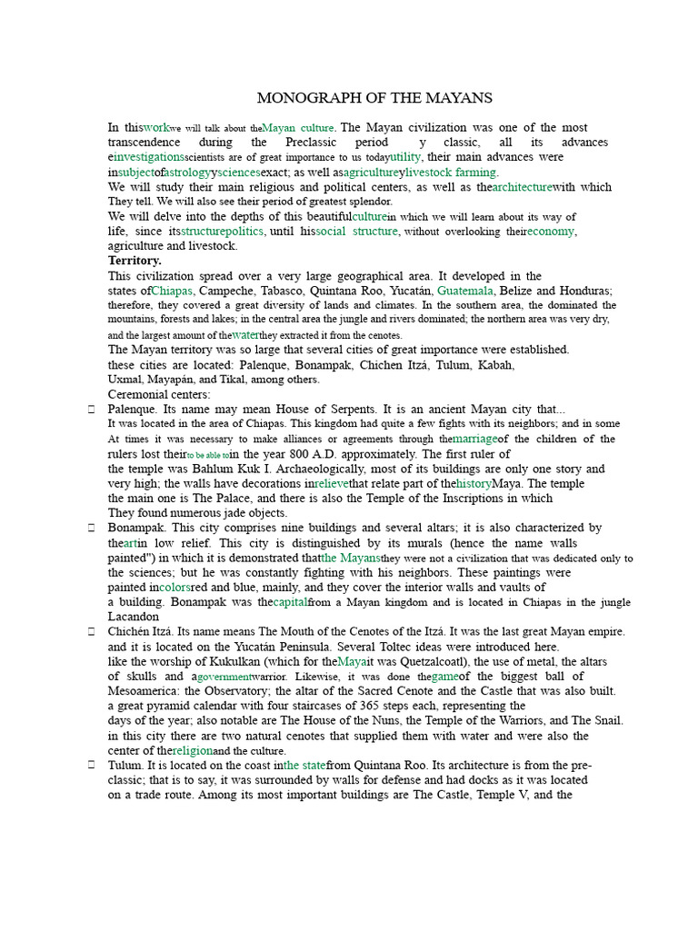 Monograph of the Mayans | PDF | Maya Civilization | Mesoamerica