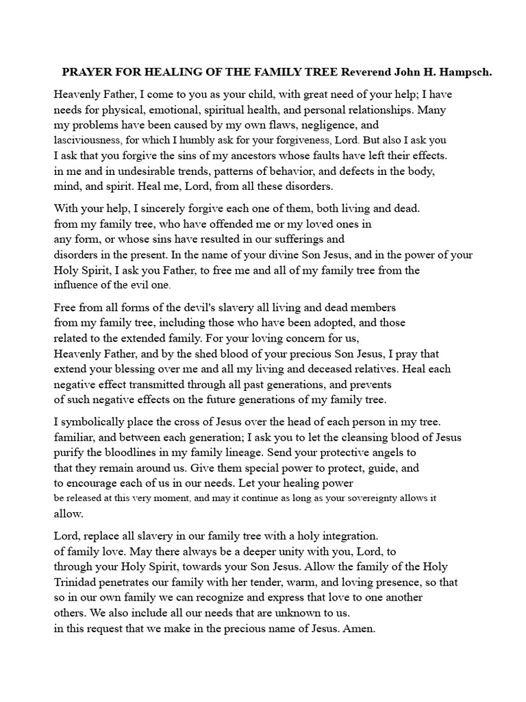 Family Tree Healing Prayer Guide | PDF