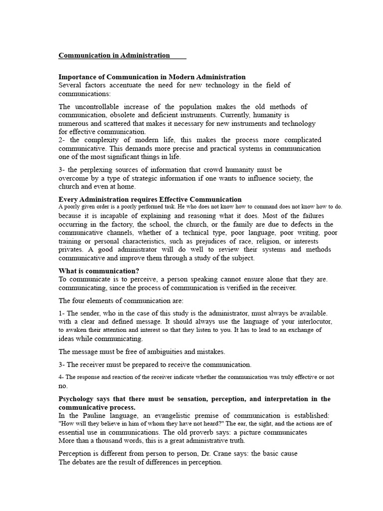 Effective Communication in Administration | PDF | Communication ...