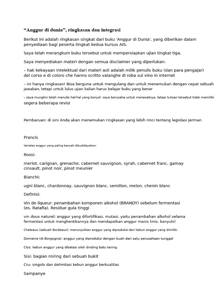 Anggur Di Dunia | PDF