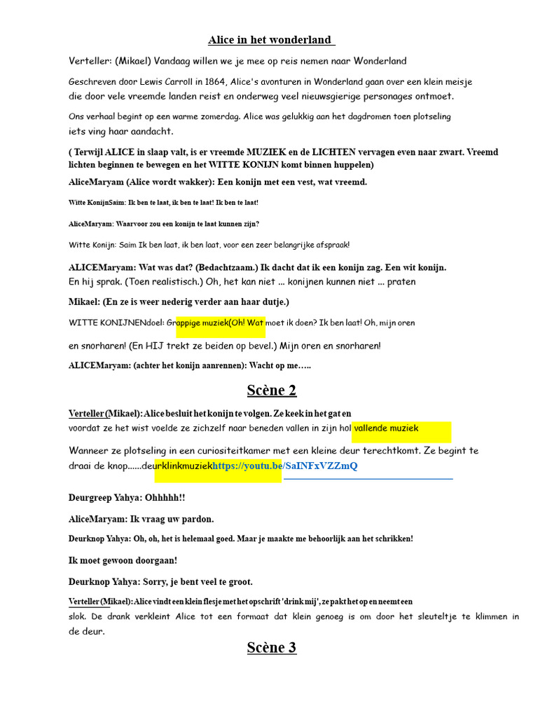 Alice in Het Wonderland Script | PDF