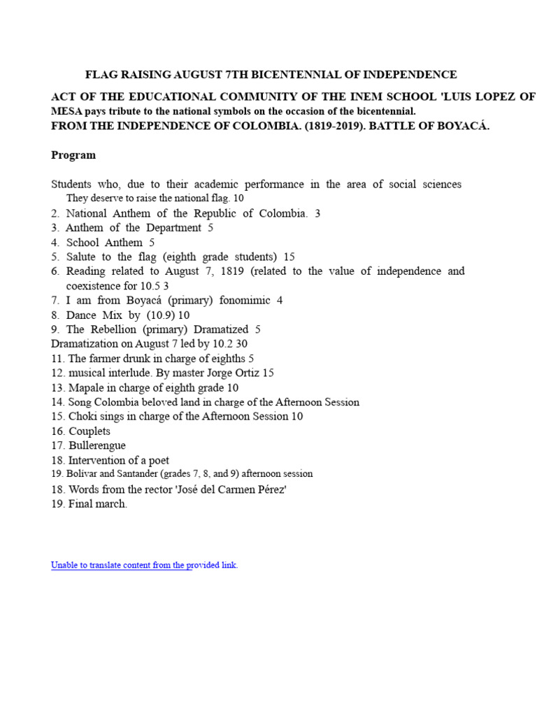 Flag Hoisting Program | PDF | Spanish Colonization Of The Americas ...