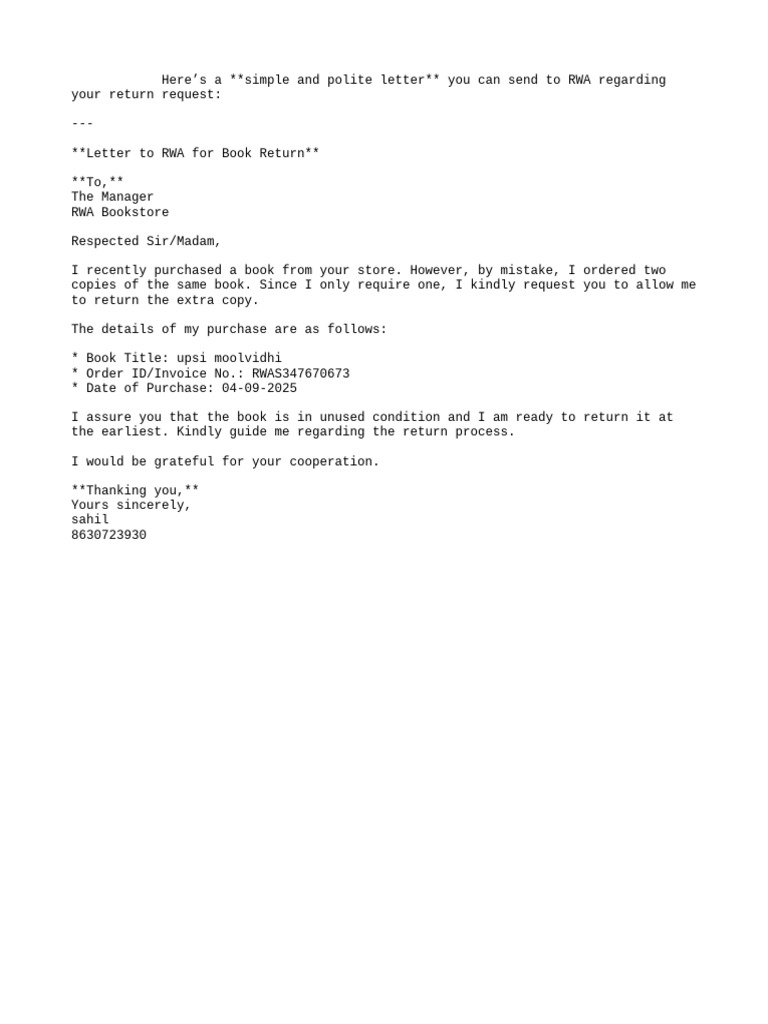 Here's A Simple and Polite Letter y | PDF