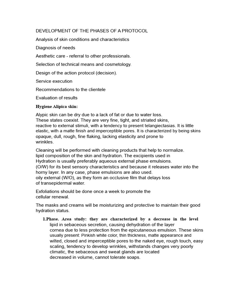 Alipidic Skin Care Protocol Guide | PDF | Skin