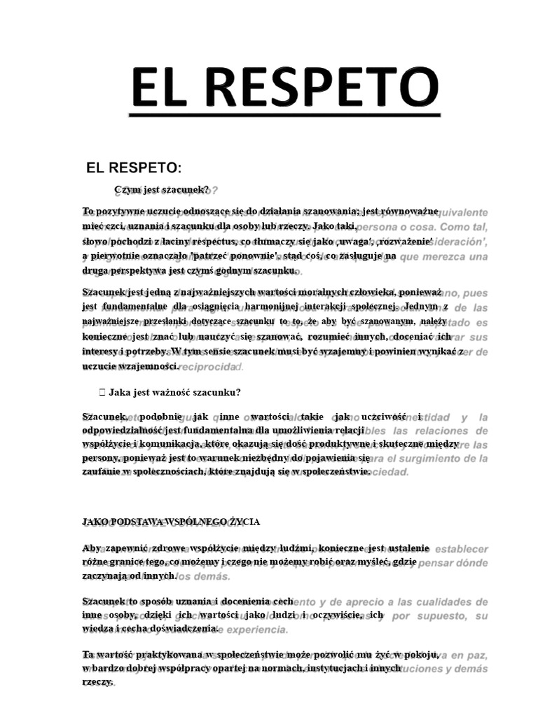 Szacunek | PDF