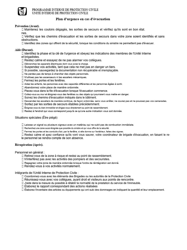 Cartes d'Action PIPC | PDF | Inondation | Ascenseur