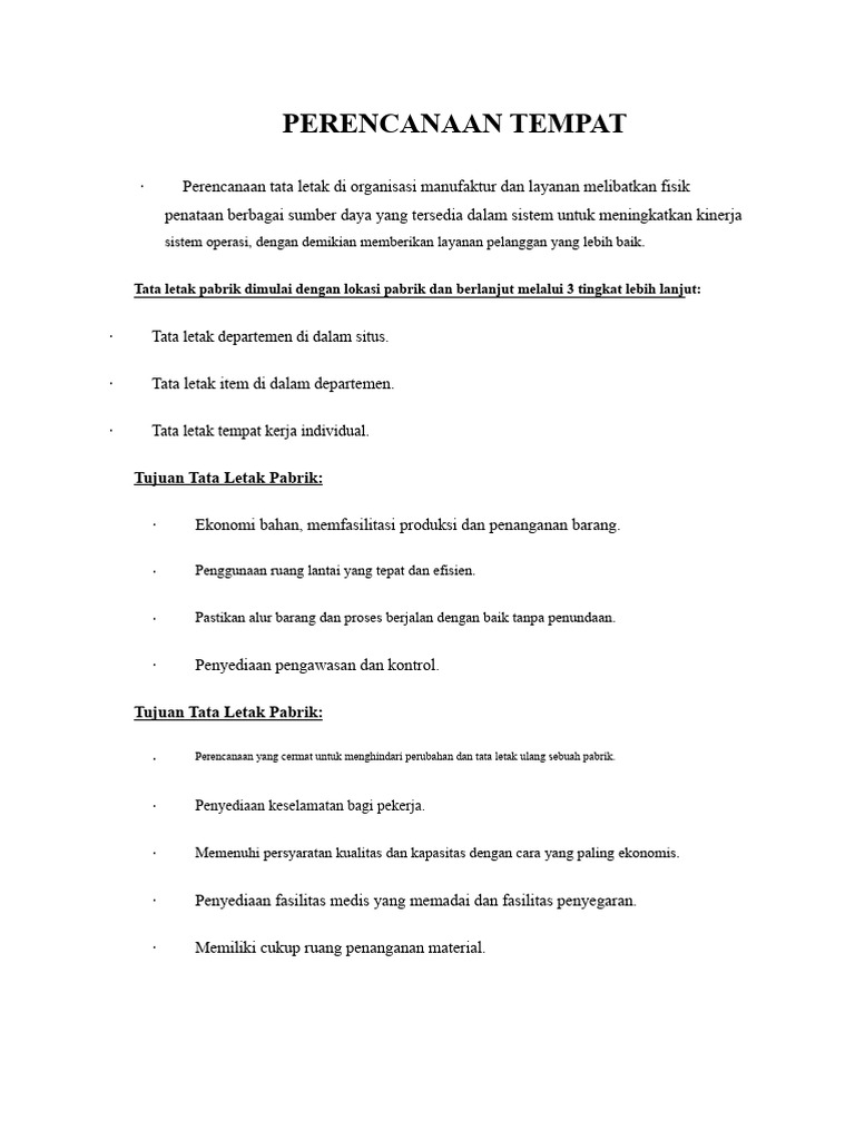 Perencanaan Tata Letak | PDF