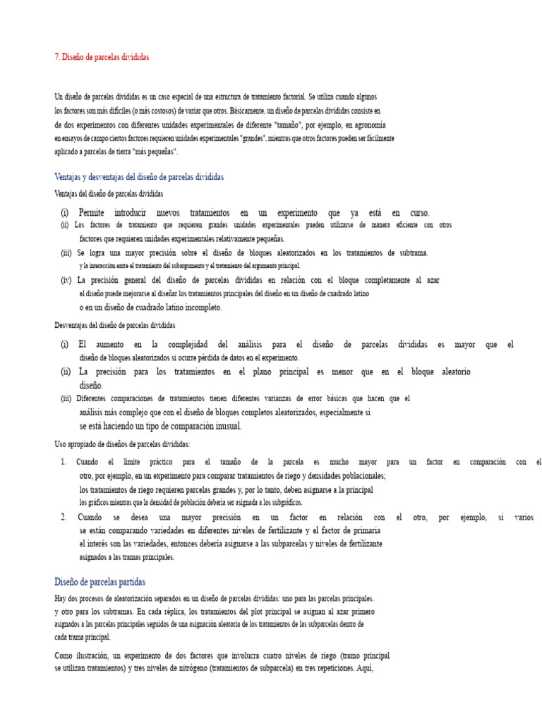 Diseño de Parcelas Divididas en Experimentos | PDF | Experimentar ...