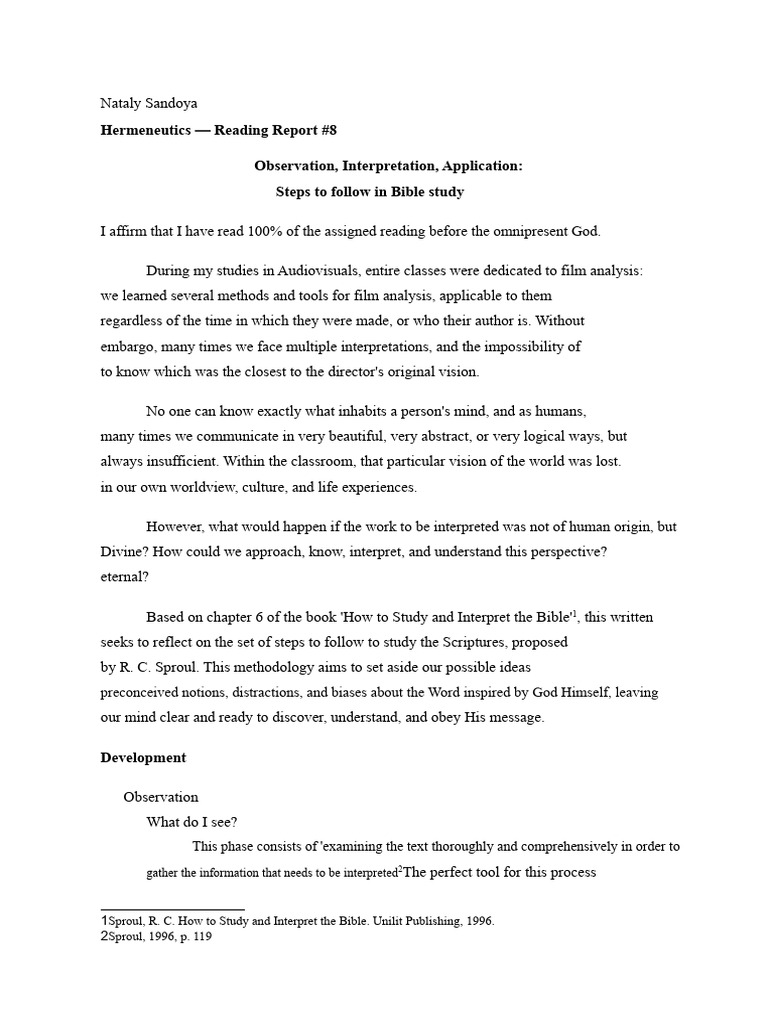 Observation, Interpretation, Application: Steps To Follow in Bible ...