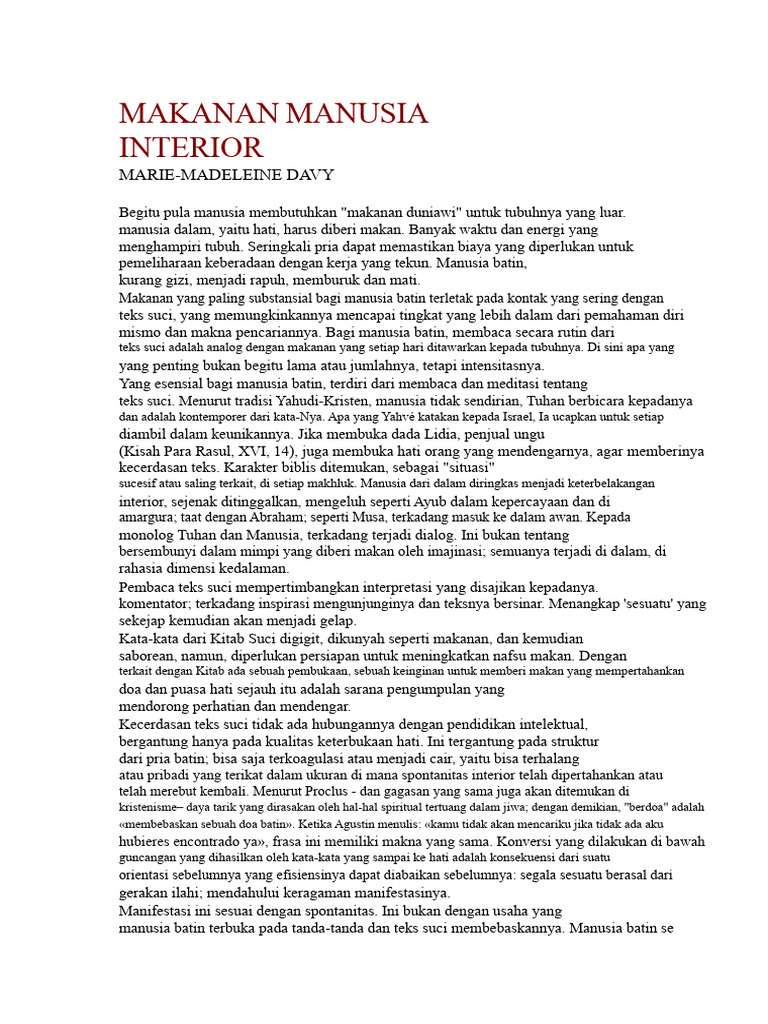 Davy Marie-Madeleine - Makanan untuk Manusia Batini.pdf | PDF