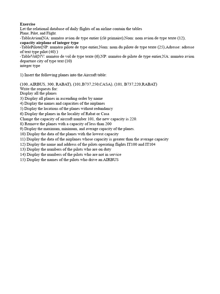 Database Exercise | PDF