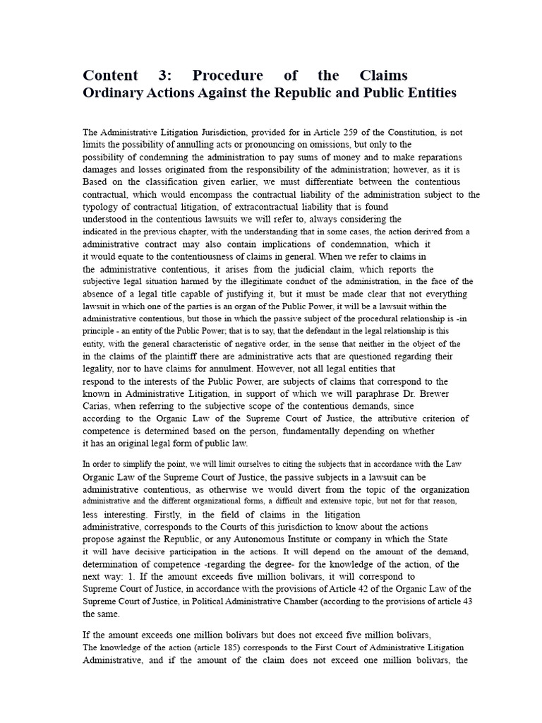 Procedure For Ordinary Lawsuits Against The Republic and Public ...