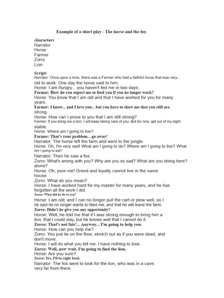 Example of a Short Play | PDF