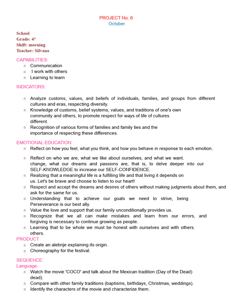 Coco Project Movie With Activities | PDF