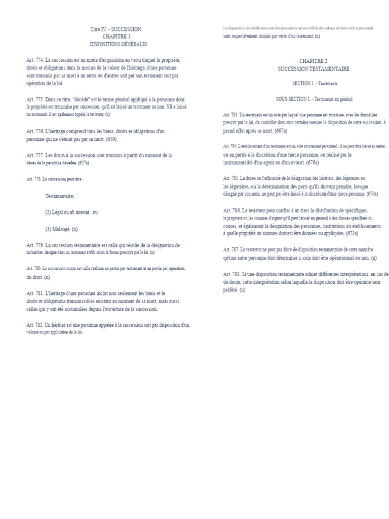 Guide sur la succession et testaments | PDF | Testament (droit) | Loi ...