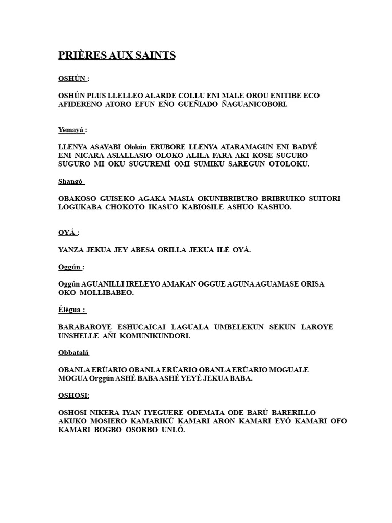 Prayers To The Saints | PDF