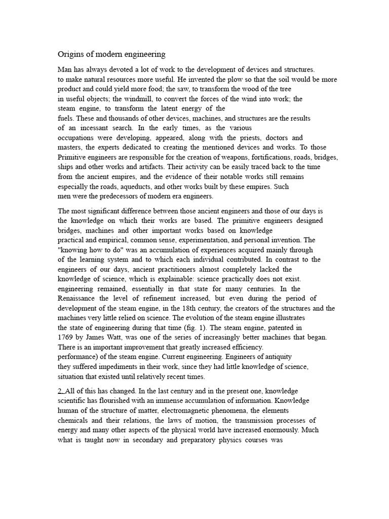 Evolution of Engineering Through History | PDF | Science | Engineering