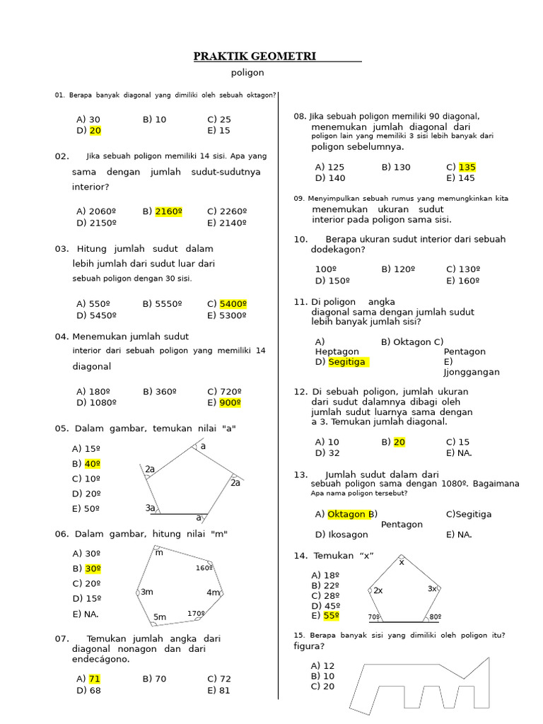 72311035-PRAKTIK-PADA-GEOMETRI_ Ukuran Sudut Inter Suma Diag, Sudut ...