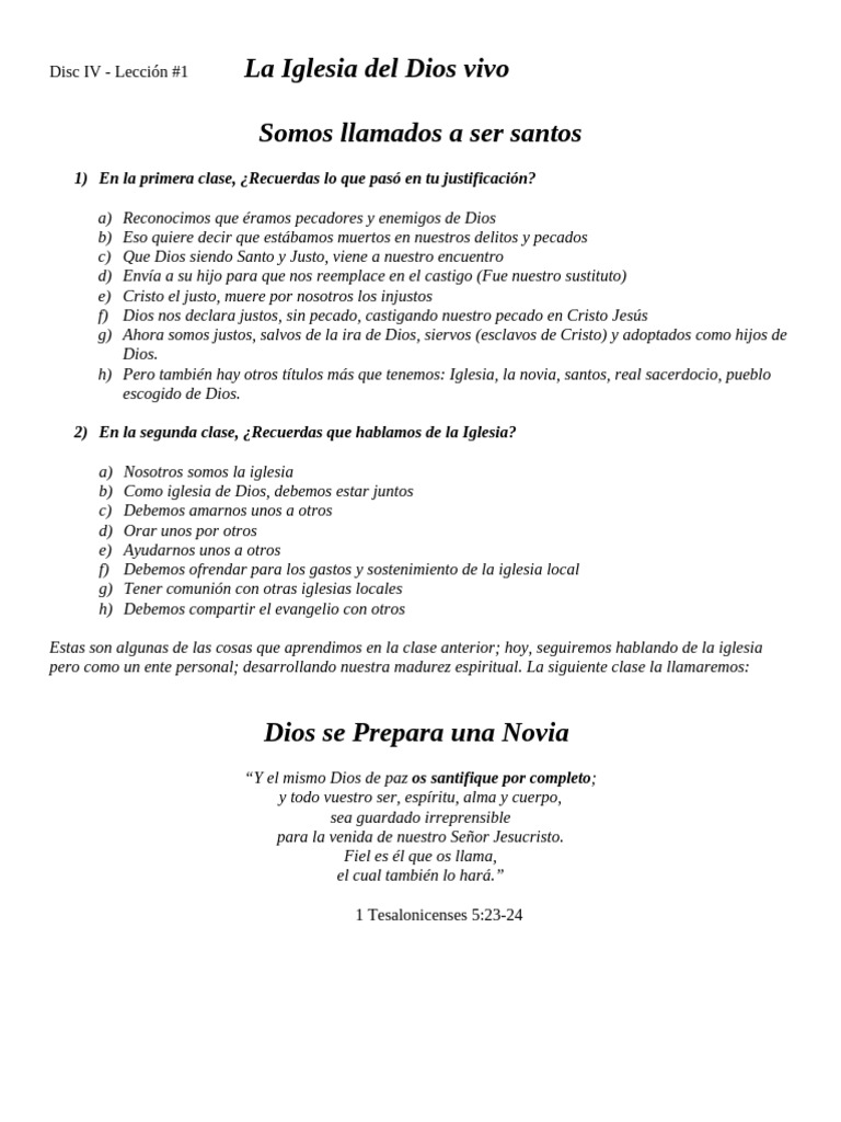 LA SANTIDAD ESTUDIO | PDF | Cristo (título) | Primera epístola a los corintios