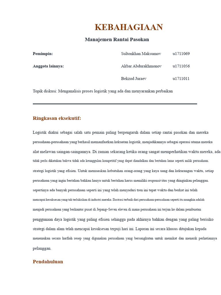 Analisis Rantai Pasokan Seven Eleven | PDF