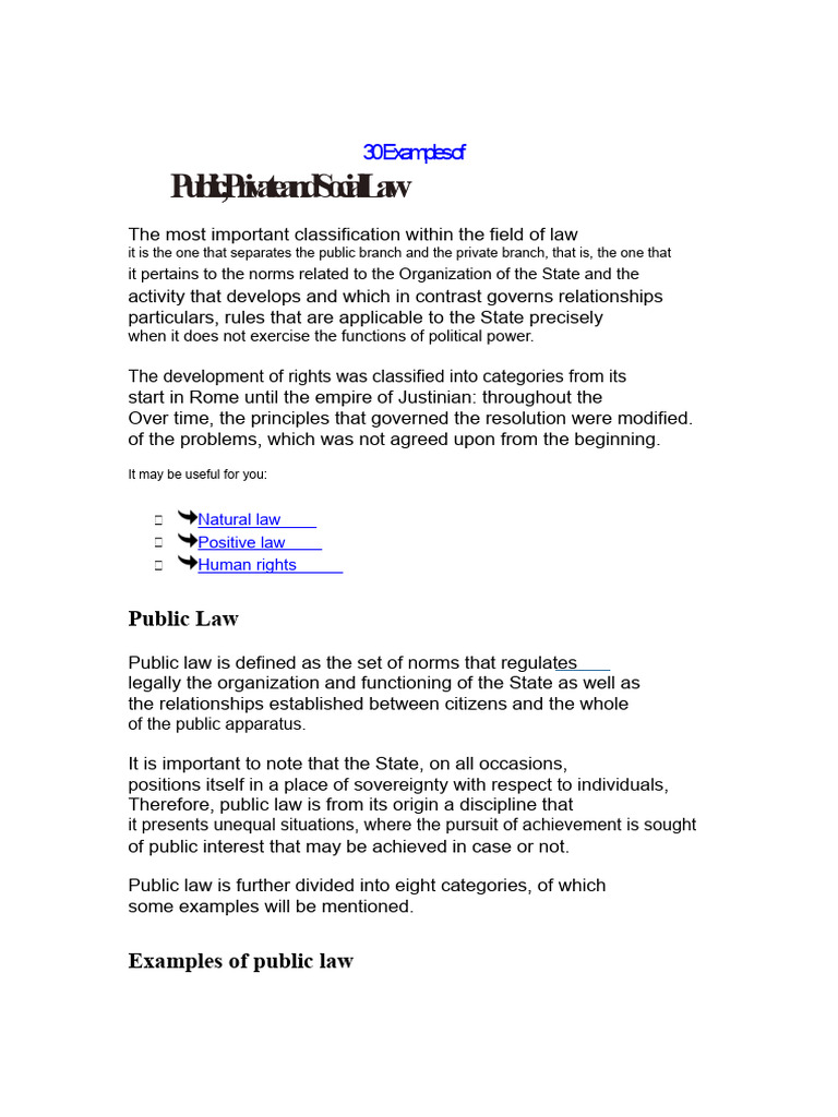 30 Examples of Public and Private Law | PDF | Labour Law | Collective ...