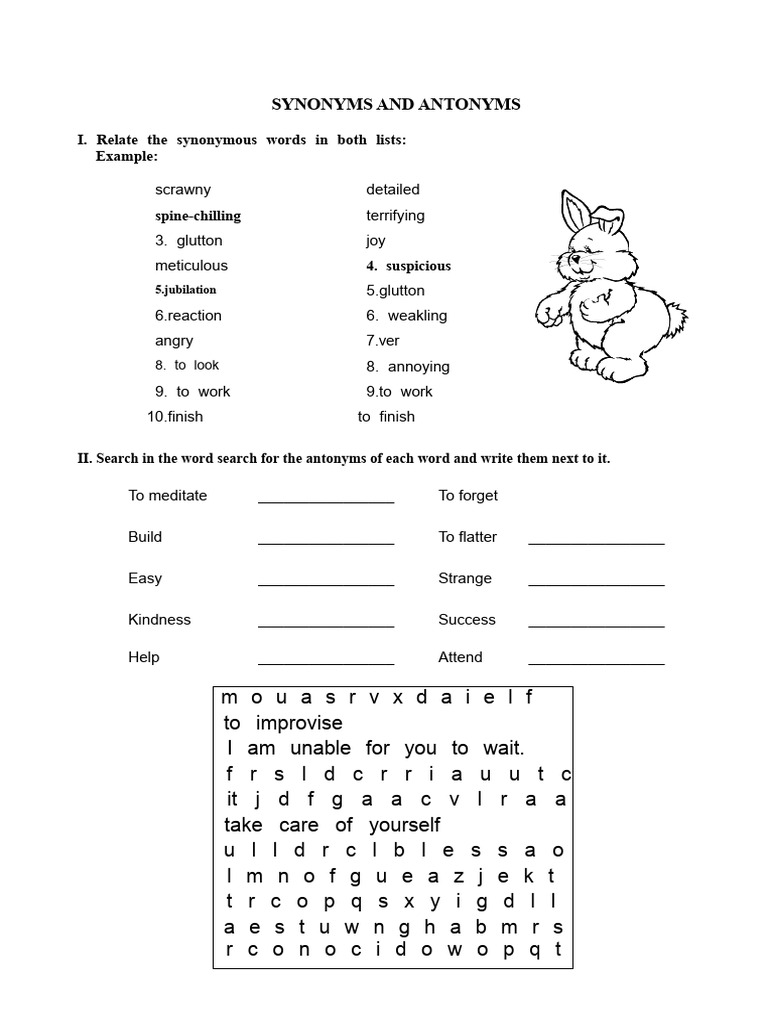 Synonyms and Antonyms-20-05 | PDF | Lexical Semantics