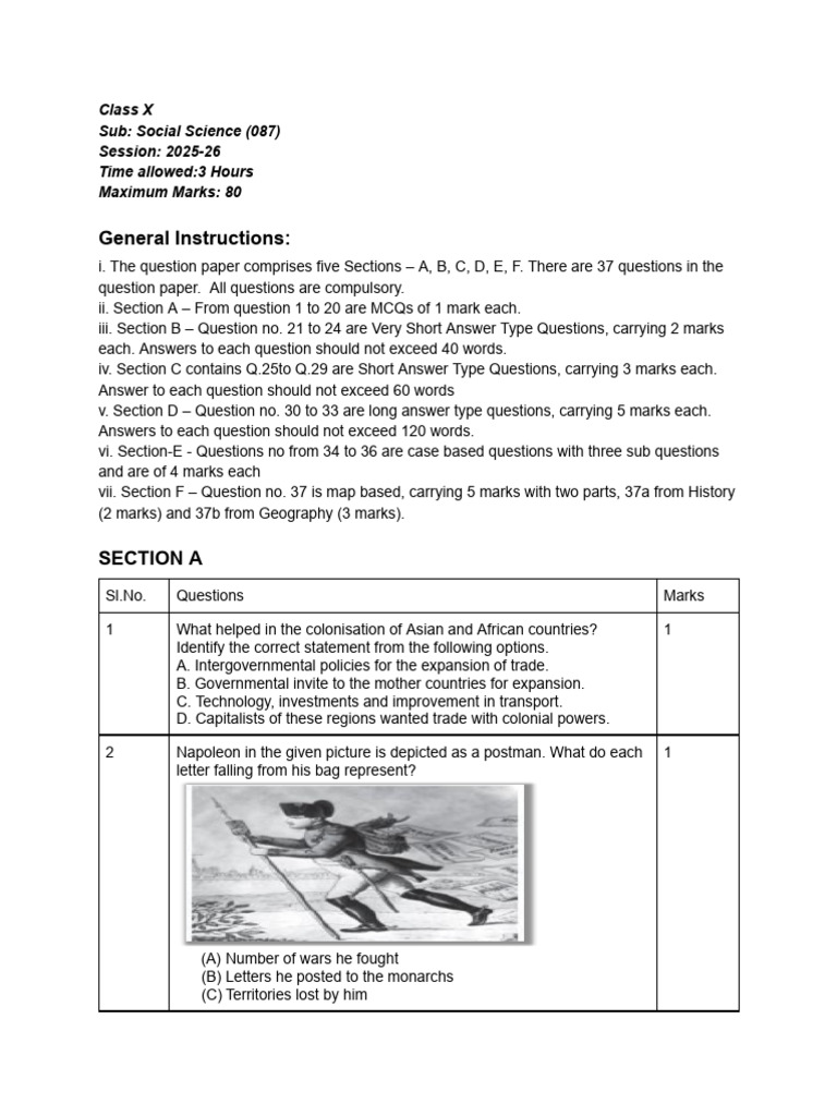 Class 10 Social Science Question Paper | PDF | Pollution