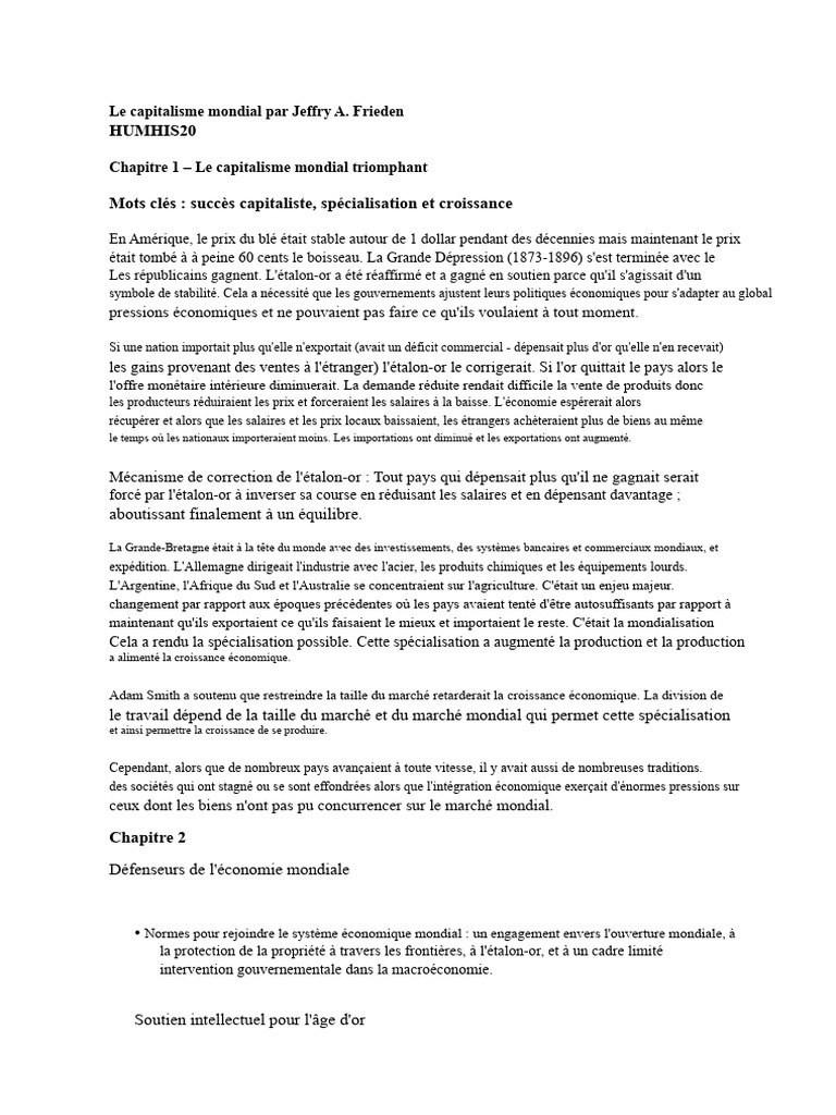 Le triomphe du capitalisme mondial | PDF | Libre-échange | Protectionnisme