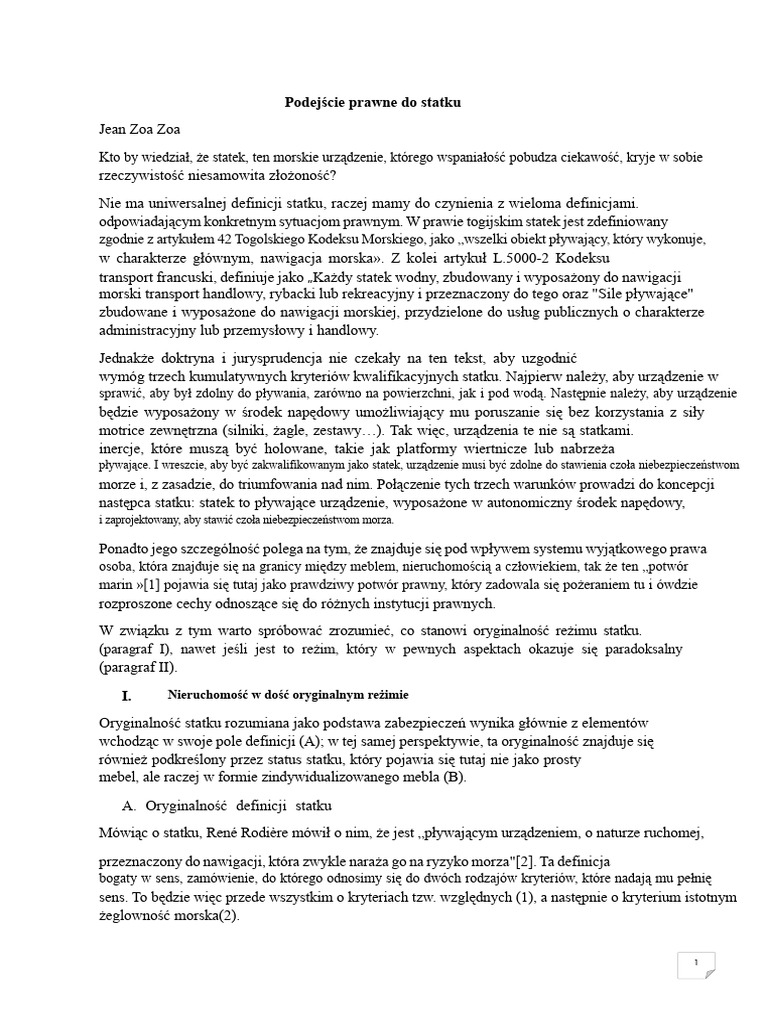 Status Prawny Statku | PDF
