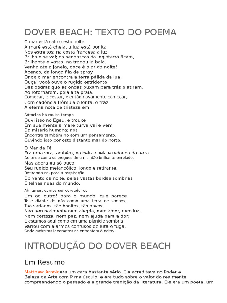 Praia de Dover | PDF | Amor | Tempo