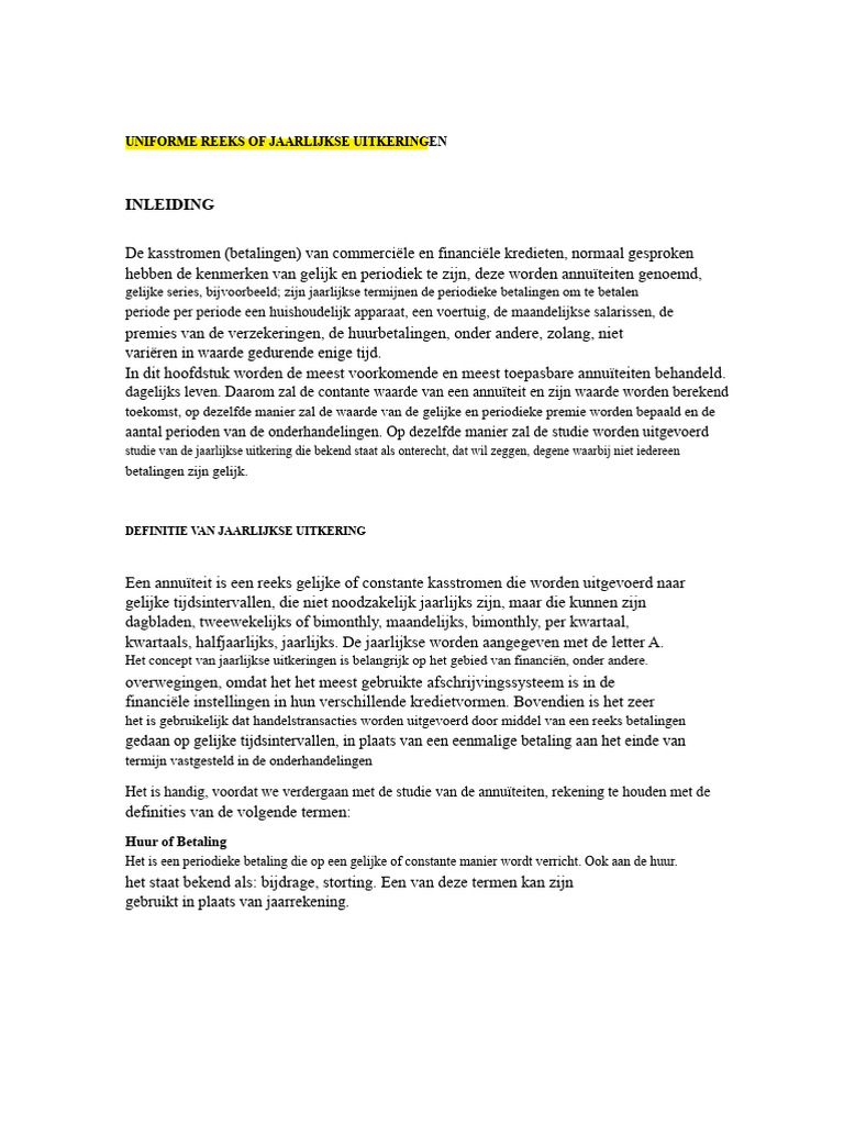 Classificatie Van de Annuïteiten. | PDF