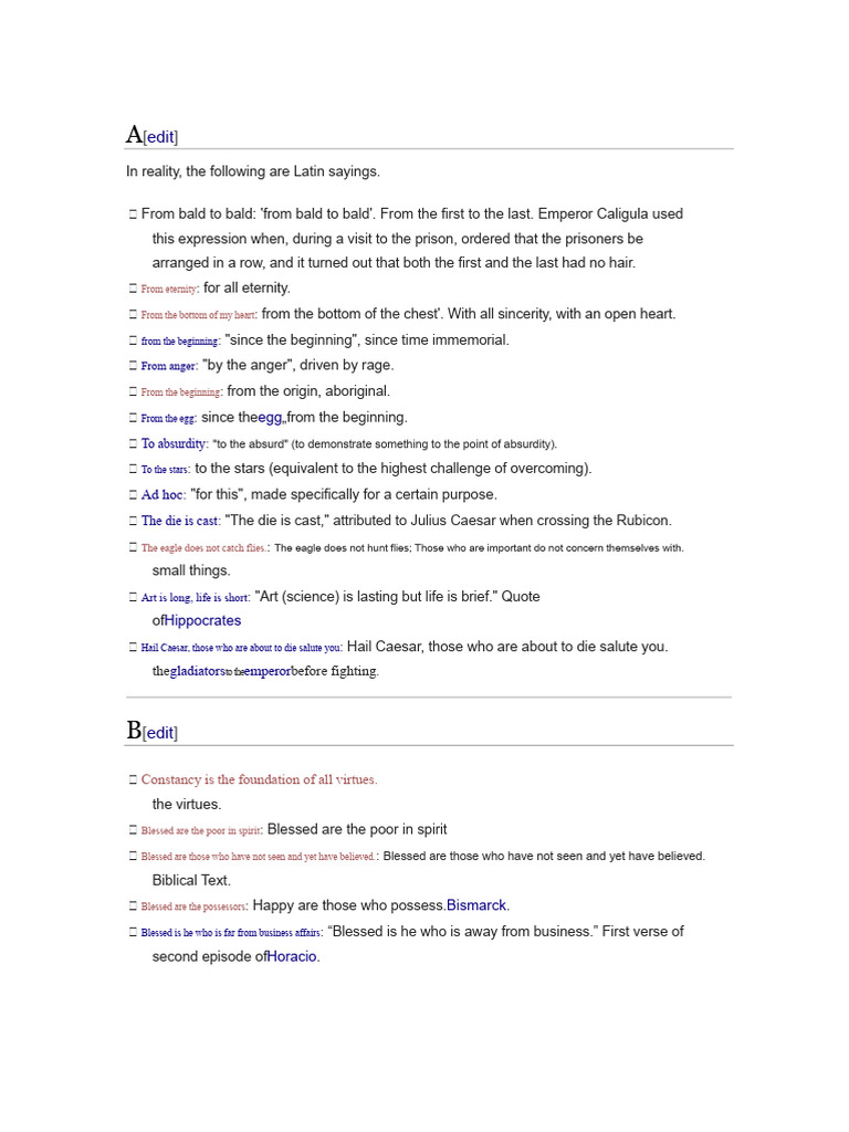 Phrases in Latin | PDF