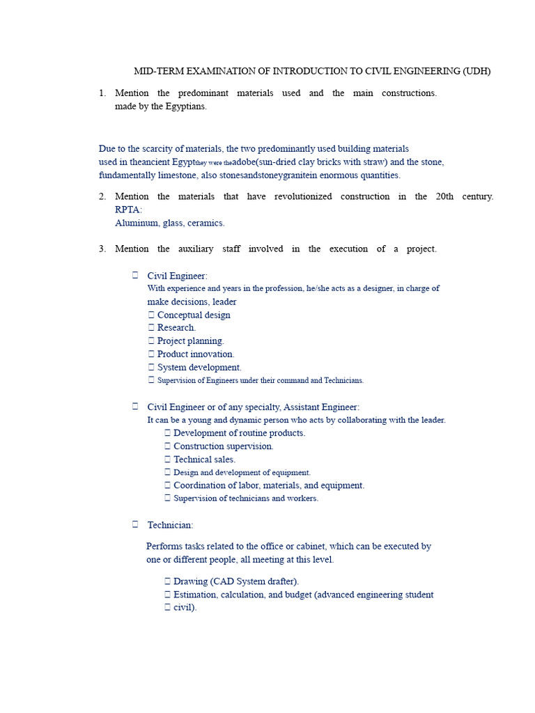 Civil Engineering Overview and Key Concepts | PDF | Civil Engineering ...