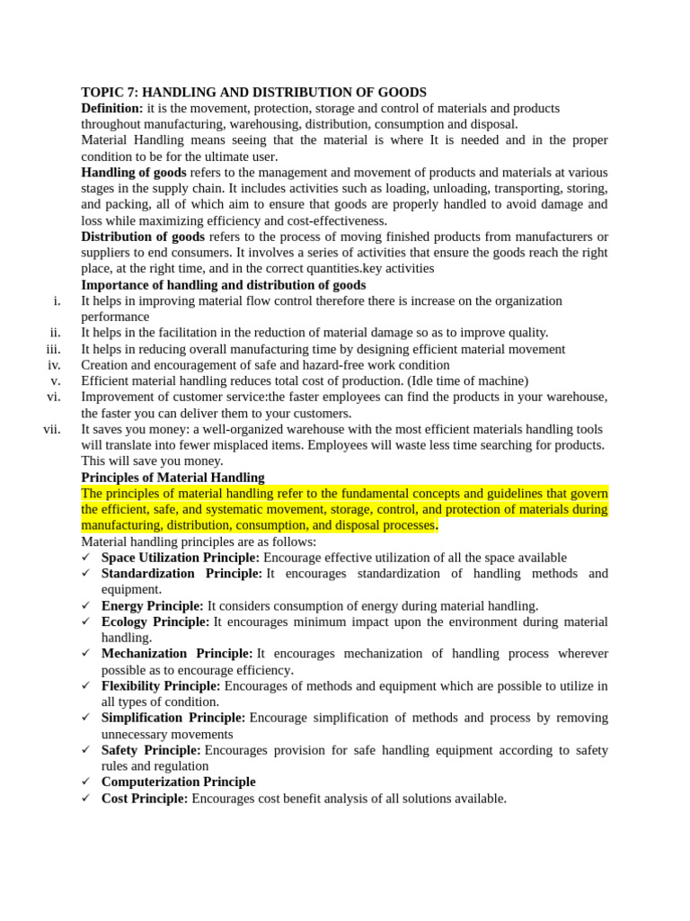 Efficient Goods Handling & Distribution Guide | PDF | Transport ...