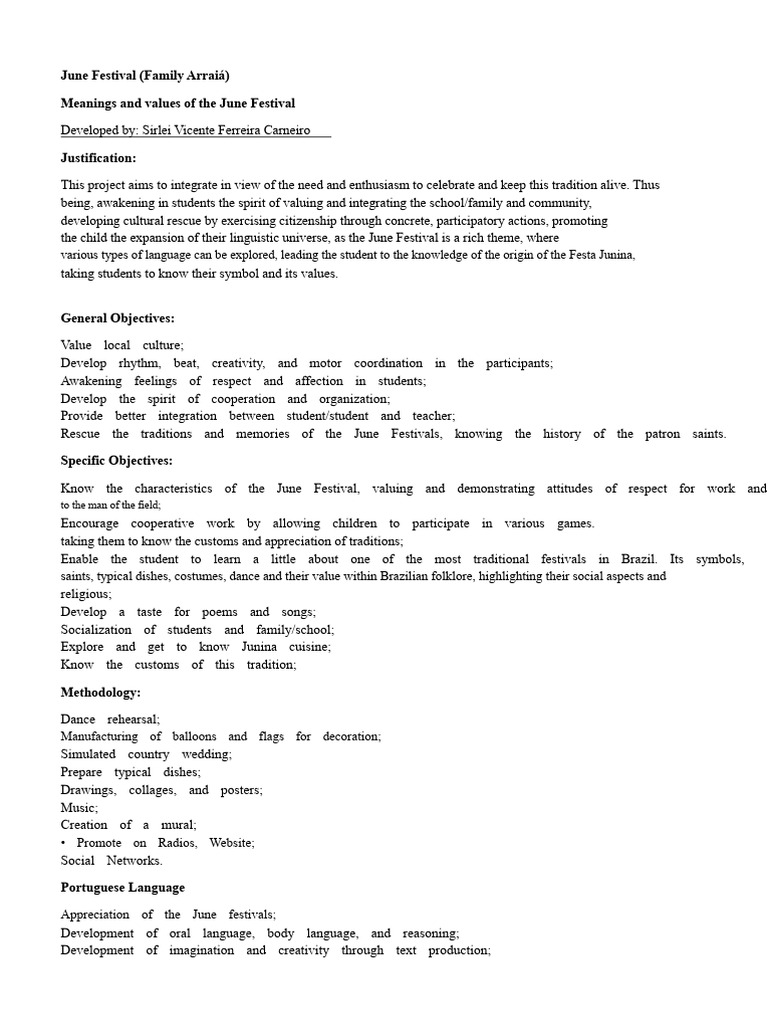 June Festival - Justification | PDF | Traditions | Human Communication