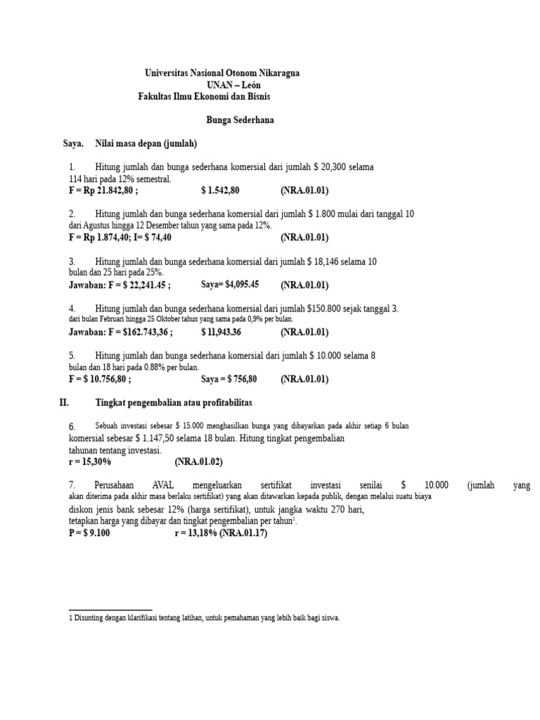 Latihan Bunga Sederhana | PDF