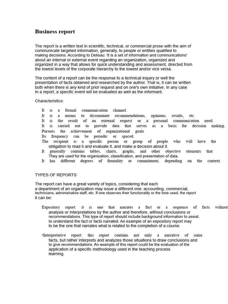 Comprehensive Business Report Guide | PDF | Information | Data